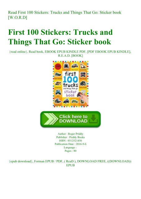 Read First 100 Stickers Trucks and Things That Go Sticker book [W.O.R.D]