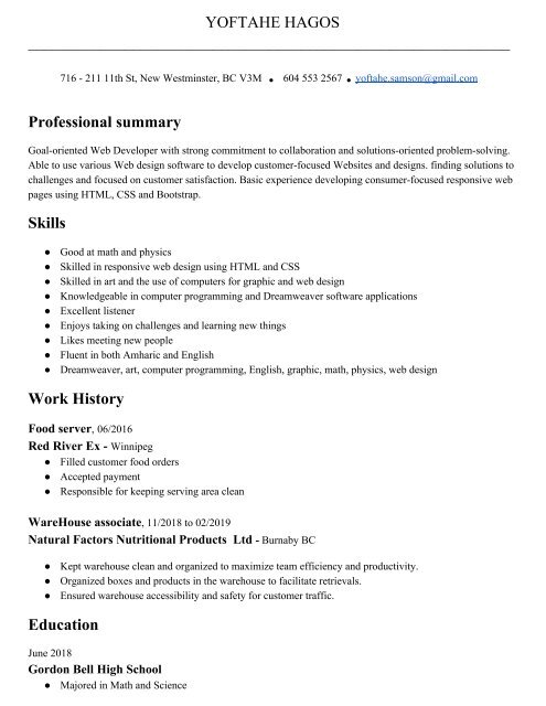 Yoftahe RESUME