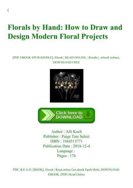 (DOWNLOADPDF} Florals by Hand How to Draw and Design Modern Floral ...