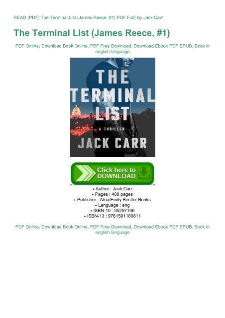 READ (PDF) The Terminal List (James Reece, #1) PDF Full| By Jack Carr