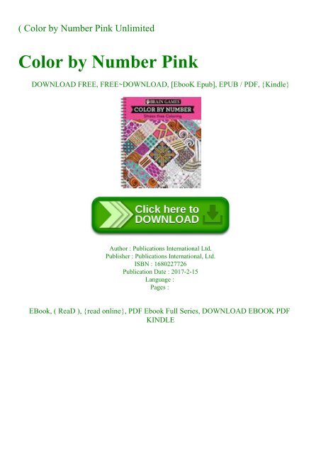 (B.O.O.K.$ Color by Number Pink Unlimited