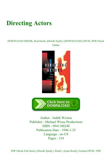 PDF) Directing Actors pdf free