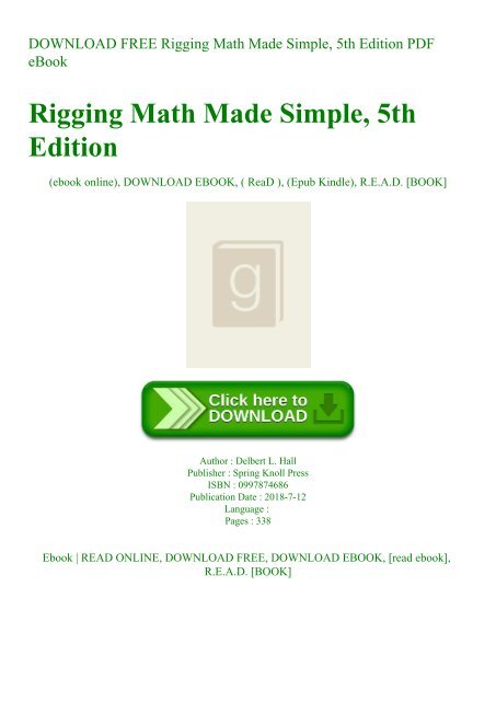 DOWNLOAD FREE Rigging Math Made Simple 5th Edition PDF eBook