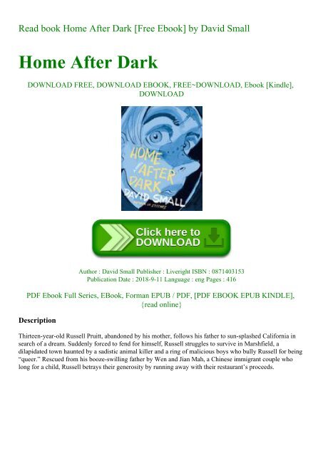 Read book Home After Dark [Free Ebook] by David Small