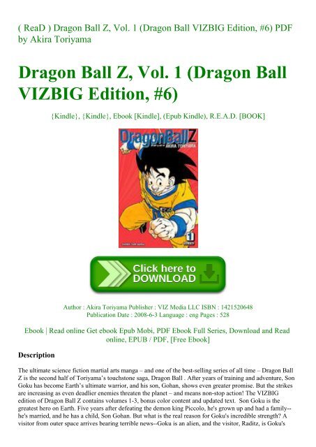 ( ReaD ) Dragon Ball Z Vol. 1 (Dragon Ball VIZBIG Edition #6) PDF by Akira Toriyama