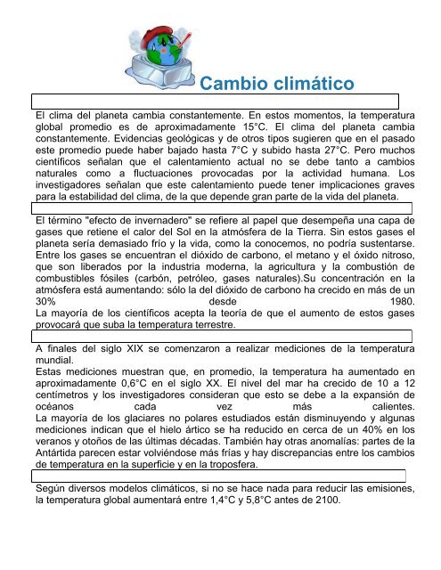 cambio climatico para completar_comprension de lectura VINTEL