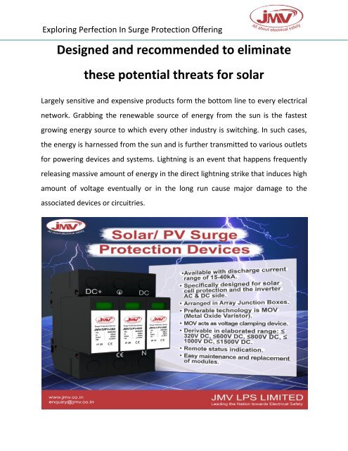 solar PV surge protection devices
