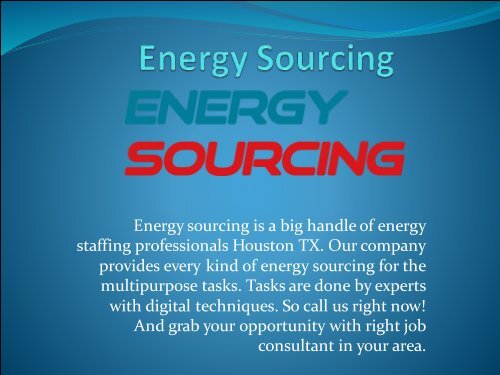 Energy Sourcing consultants