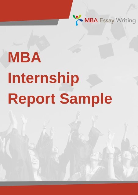 MBA Internship Report Sample