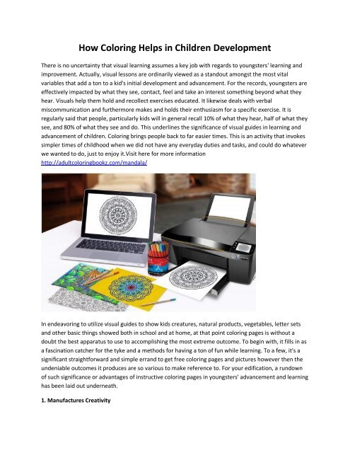 How Coloring Helps in Children Development