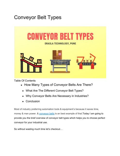 Conveyor Belt Types