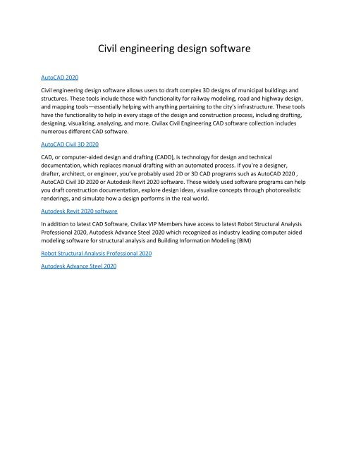 Civil engineering design software