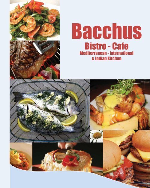 Bacchus Restaurant Cafe Menu