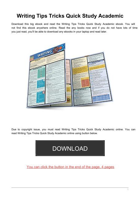 Writing Tips Tricks Quick Study Academic