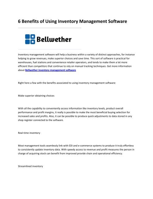 6 Bellwether Software