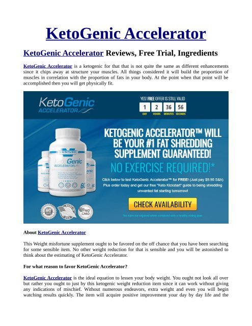 KetoGenic Accelerator