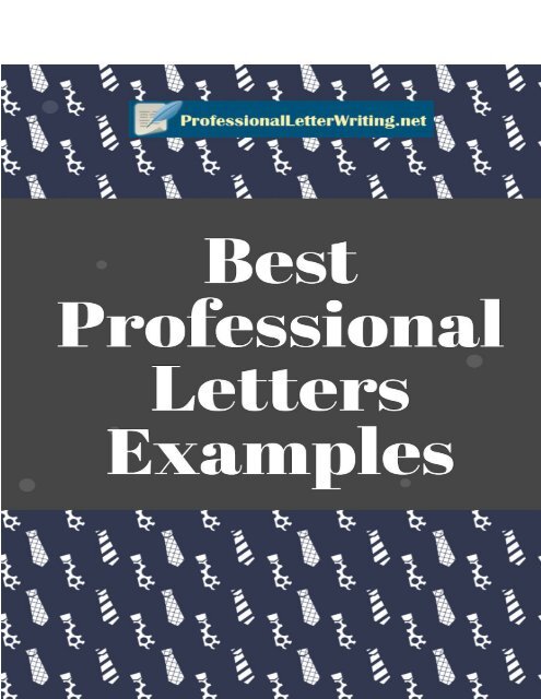 Best Professional Letters Examples