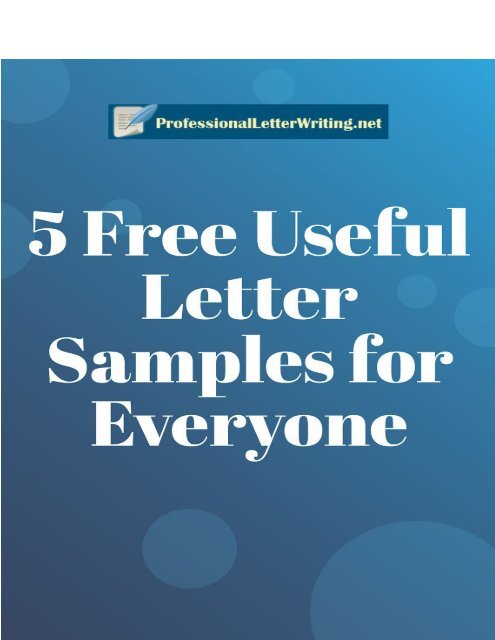 5 Free Useful Letter Samples for Everyone