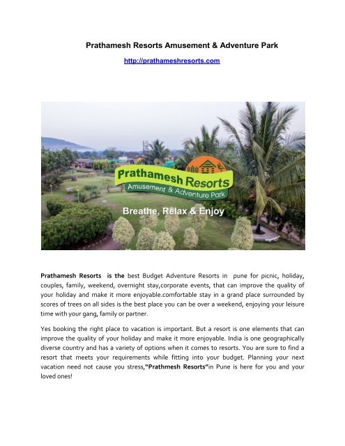 Adventure park in pune
