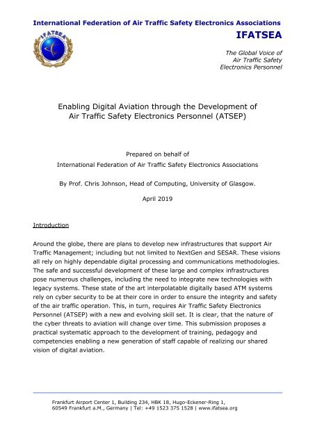 IFATSEA Position Paper - Enabling Digital Aviation through the ...