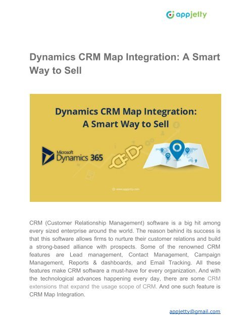 Dynamics CRM Map Integration: A Smart Way to Sell