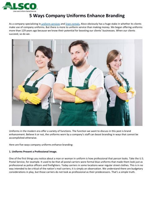 5 Ways Company Uniforms Enhance Branding
