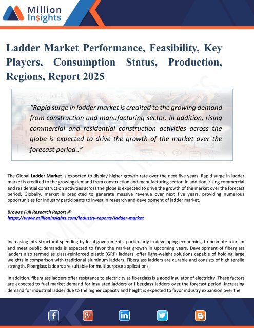 Ladder Market Growth, Market Share, Demand, Research, Sales, Trends ...