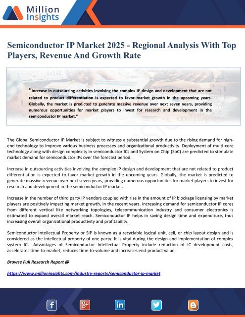 Semiconductor IP Market 2025 - Regional Analysis With Top Players ...