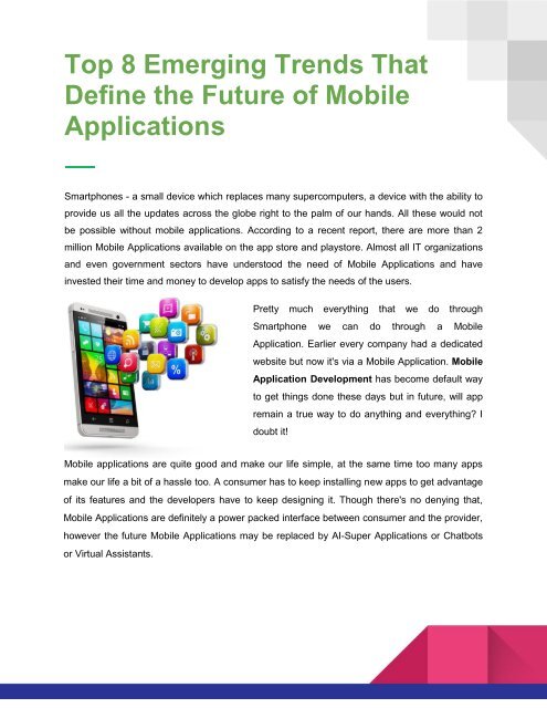 Top Emerging Trend that Define the Future of Mobile Applications