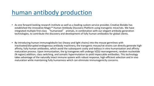 human antibody production