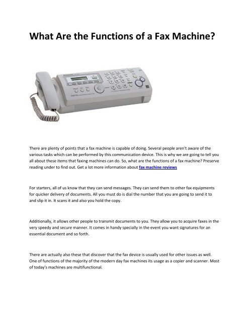 4 best fax machine