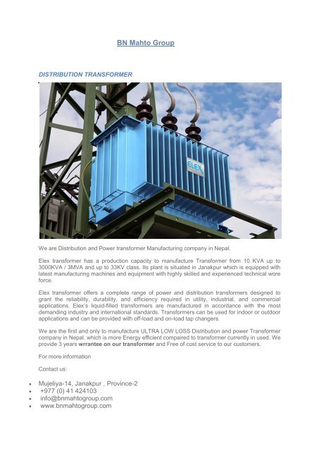 transformer in nepal