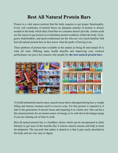 Best All Natural Protein Bars