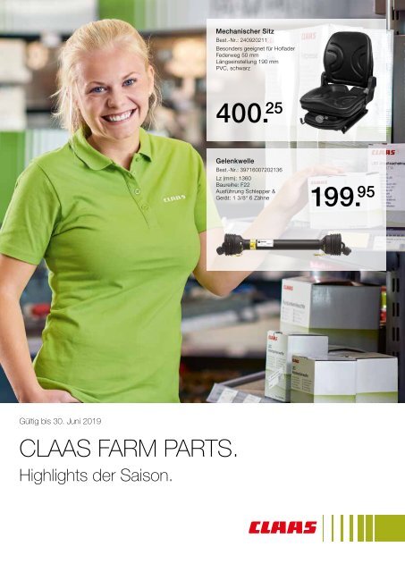 2019 CLAAS Farm Parts