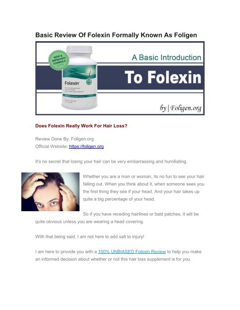 A Guide To Understanding How Folexin (Foligen) Works