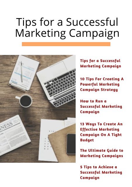 Tips for a Successful Marketing Campaign