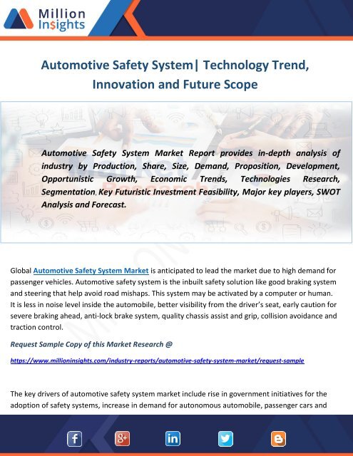 Automotive Safety System Market Technology Trend, Innovation and Future ...