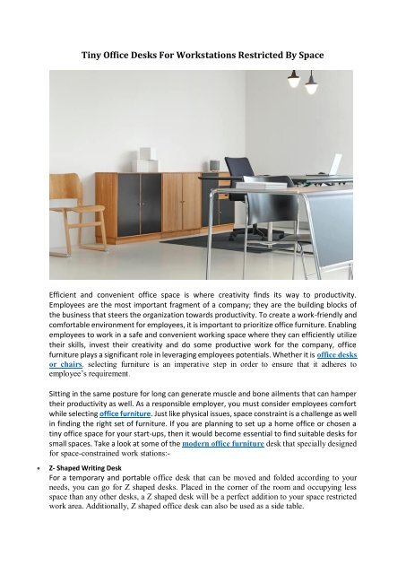 Tiny Office Desks For Workstations Restricted By Space
