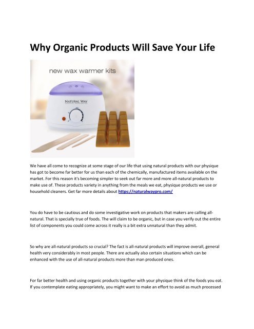 4 Natural Way Products, Inc.