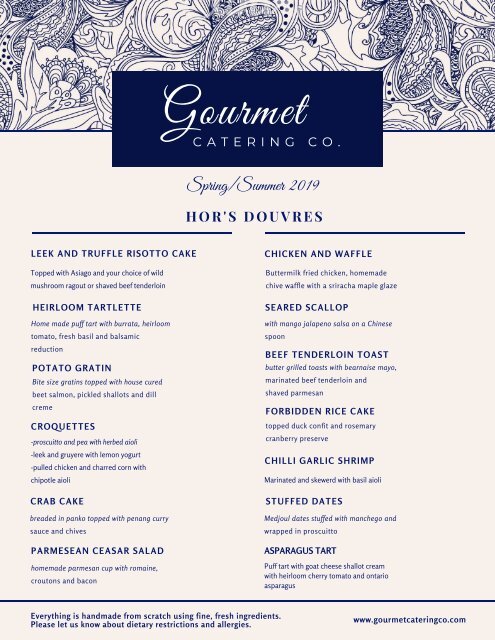 Gourmet Menu