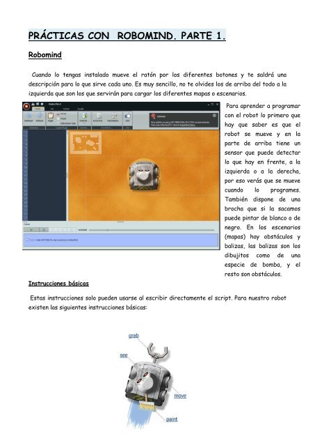 PRÁCTICAS CON ROBOMIND. PARTE 1.