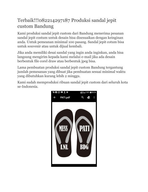 produksi sandal jepit custom