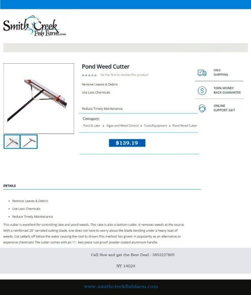 Pond Weed Cutter, Pond Bacteria Treatment