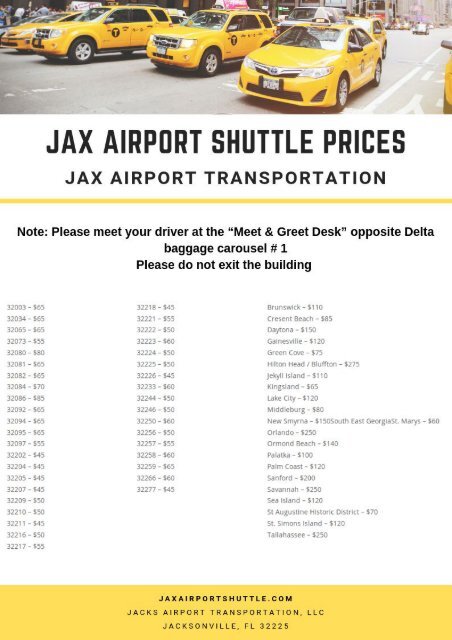 Jax Airport Shuttle Rates