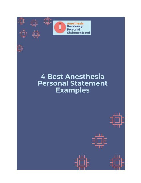 anesthesia personal statement examples