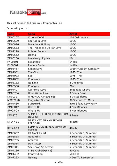 Lista karaoke