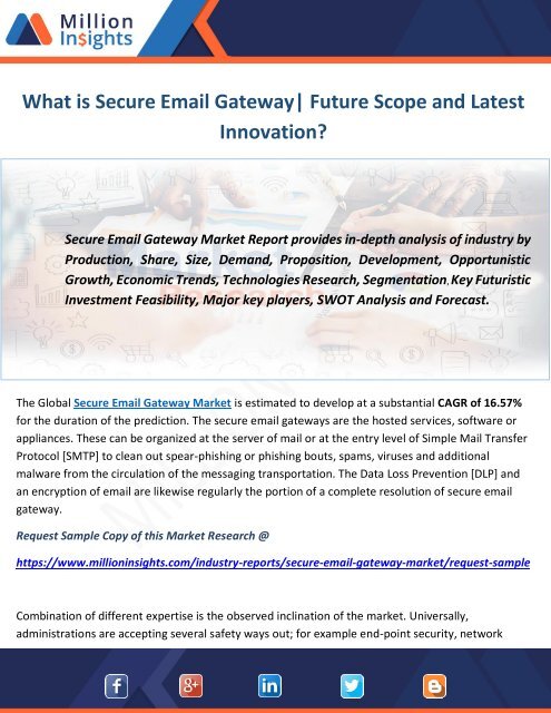 What is Secure Email Gateway, Future Scope and Latest Innovation