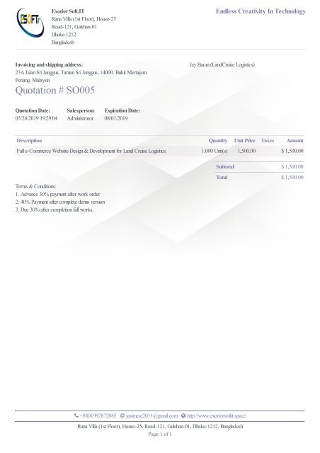 Quotation-SO005 for Website Design & Development