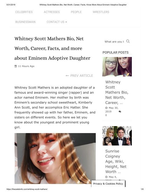 Whitney Scott Mathers Bio, Net Worth, Career, Facts, Know More About ... Whitney Scott Mathers Bio, Net Worth, Career, Facts, Know More About ...