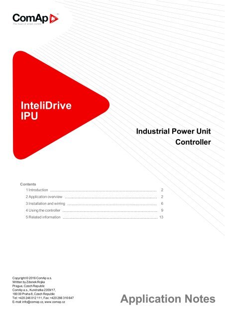 InteliDrive-IPU-Application-Notes